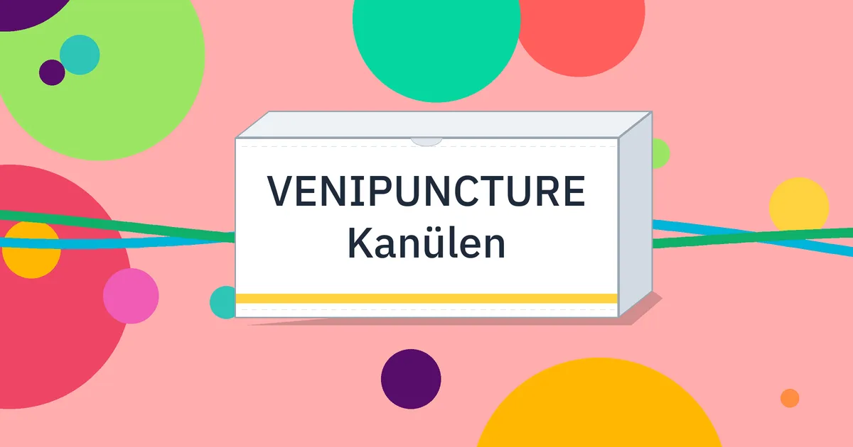 Symbolbild: Packung mit der Aufschrift VENIPUNCTURE Kanülen (PZN 06447038) – Verfügbarkeit und Bezug in Apotheken in Frankfurt am Main