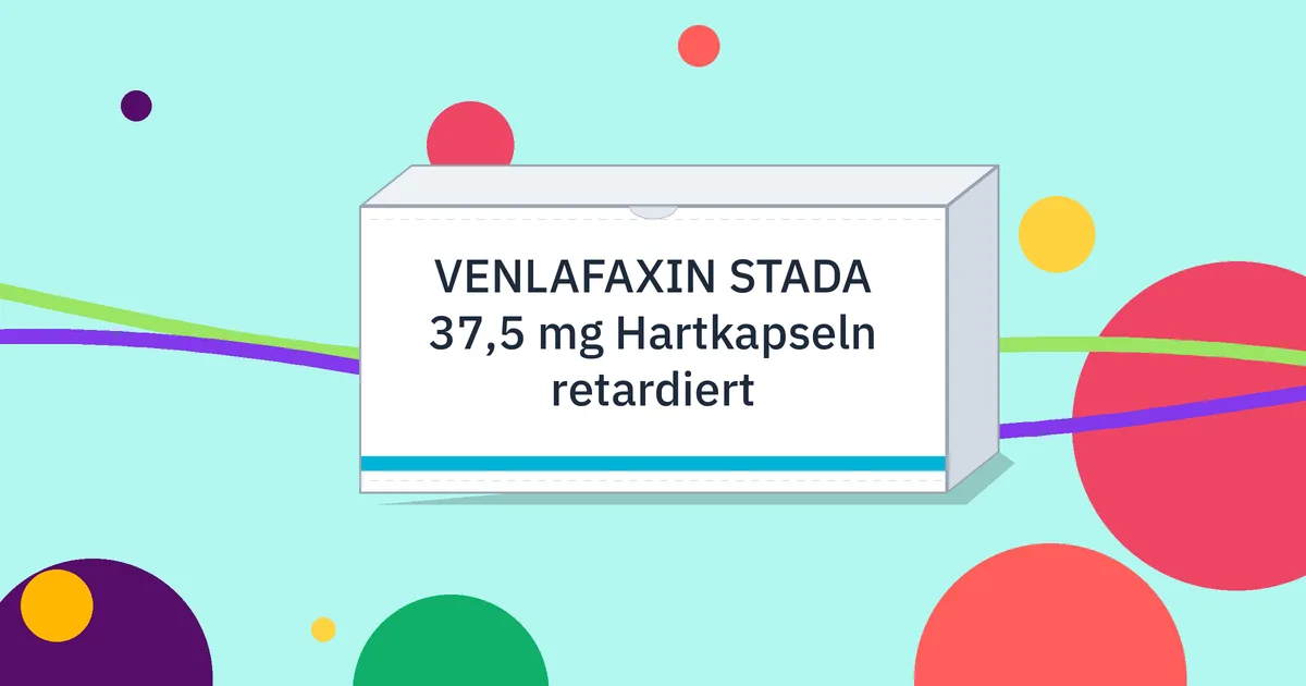 Symbolbild: Packung mit der Aufschrift VENLAFAXIN STADA 37,5 mg Hartkapseln retardiert (PZN 06912222) – Verfügbarkeit und Bezug in Apotheken in Frankfurt am Main