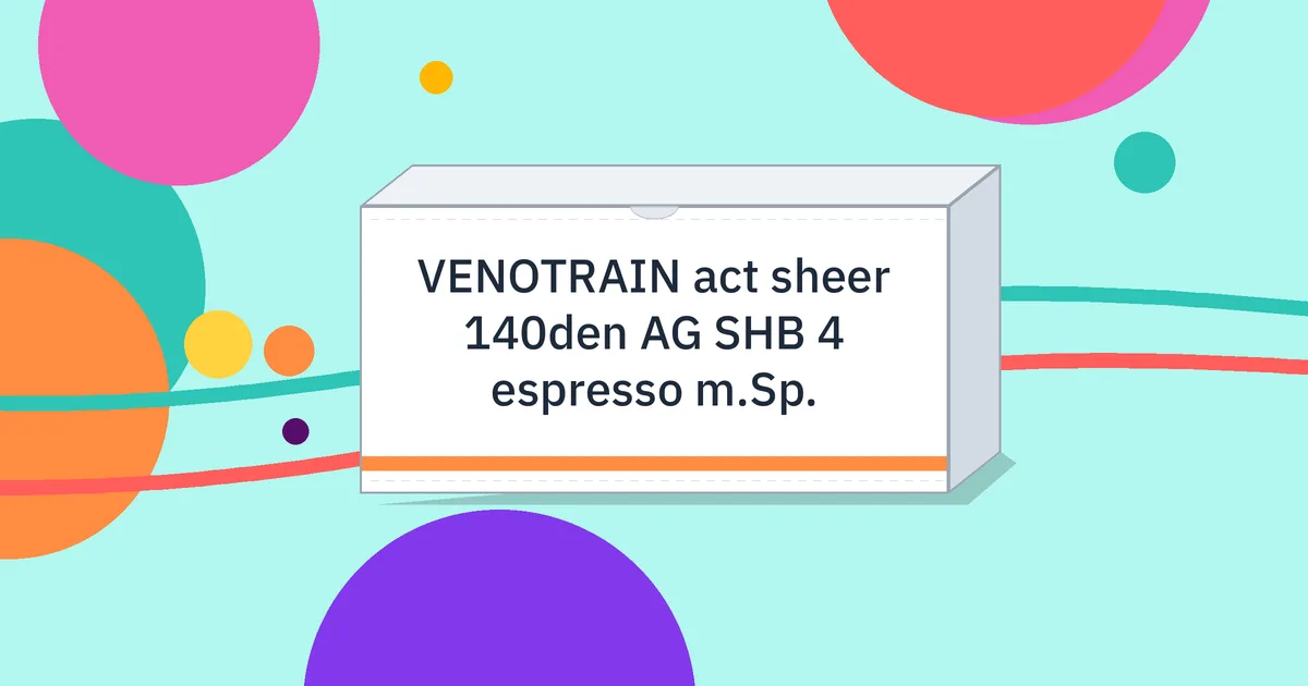Symbolbild: Packung mit der Aufschrift VENOTRAIN act sheer 140den AG SHB 4 espresso m.Sp. (PZN 16208530) – Verfügbarkeit und Bezug in Apotheken in Frankfurt am Main