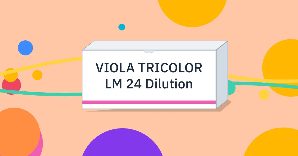 Symbolbild: Packung mit der Aufschrift VIOLA TRICOLOR LM 24 Dilution (PZN 13276382) – Verfügbarkeit und Bezug in Apotheken in Frankfurt am Main