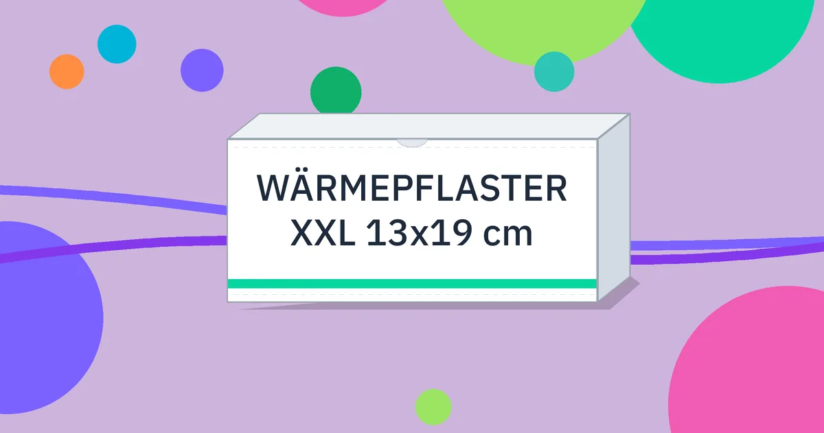 Symbolbild: Packung mit der Aufschrift WÄRMEPFLASTER XXL 13x19 cm (PZN 16237224) – Verfügbarkeit und Bezug in Apotheken in Frankfurt am Main