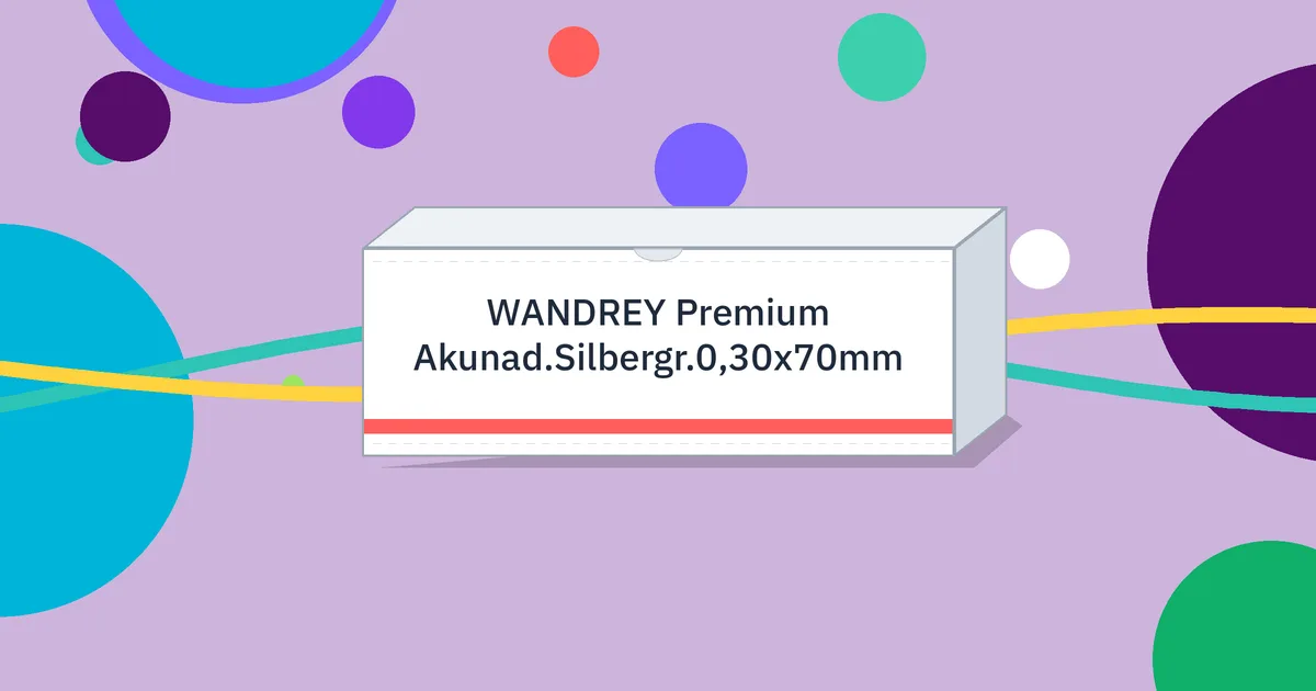 Symbolbild: Packung mit der Aufschrift WANDREY Premium Akunad.Silbergr.0,30x70mm (PZN 01422861) – Verfügbarkeit und Bezug in Apotheken in Frankfurt am Main