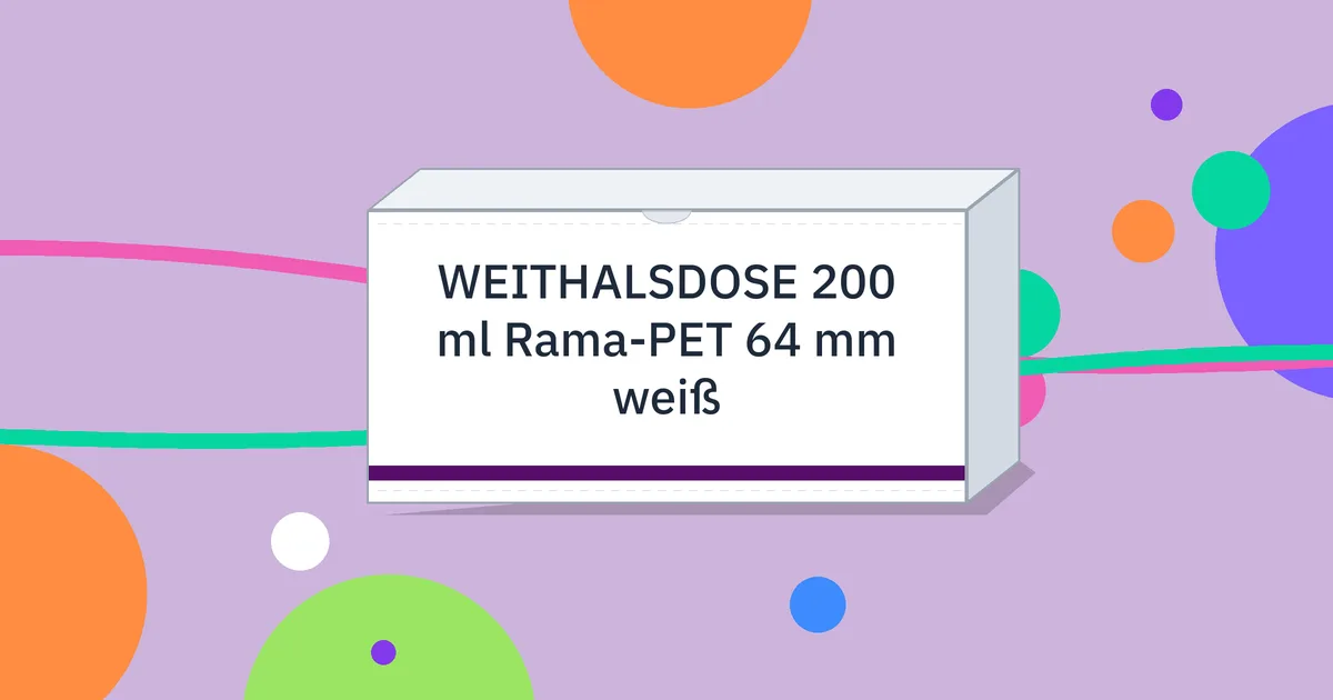 Symbolbild: Packung mit der Aufschrift WEITHALSDOSE 200 ml Rama-PET 64 mm weiß (PZN 19295280) – Verfügbarkeit und Bezug in Apotheken in Frankfurt am Main