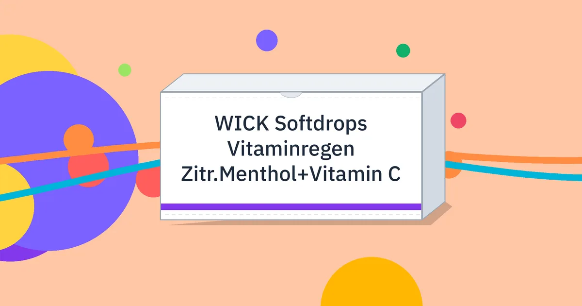 Symbolbild: Packung mit der Aufschrift WICK Softdrops Vitaminregen Zitr.Menthol+Vitamin C (PZN 17386305) – Verfügbarkeit und Bezug in Apotheken in Frankfurt am Main