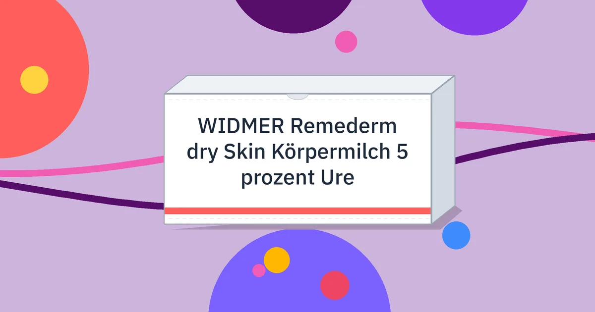 Symbolbild: Packung mit der Aufschrift WIDMER Remederm dry Skin Körpermilch 5 prozent Ure (PZN 19395998) – Verfügbarkeit und Bezug in Apotheken in Frankfurt am Main