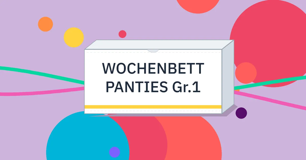 Symbolbild: Packung mit der Aufschrift WOCHENBETT PANTIES Gr.1 (PZN 20042963) – Verfügbarkeit und Bezug in Apotheken in Frankfurt am Main