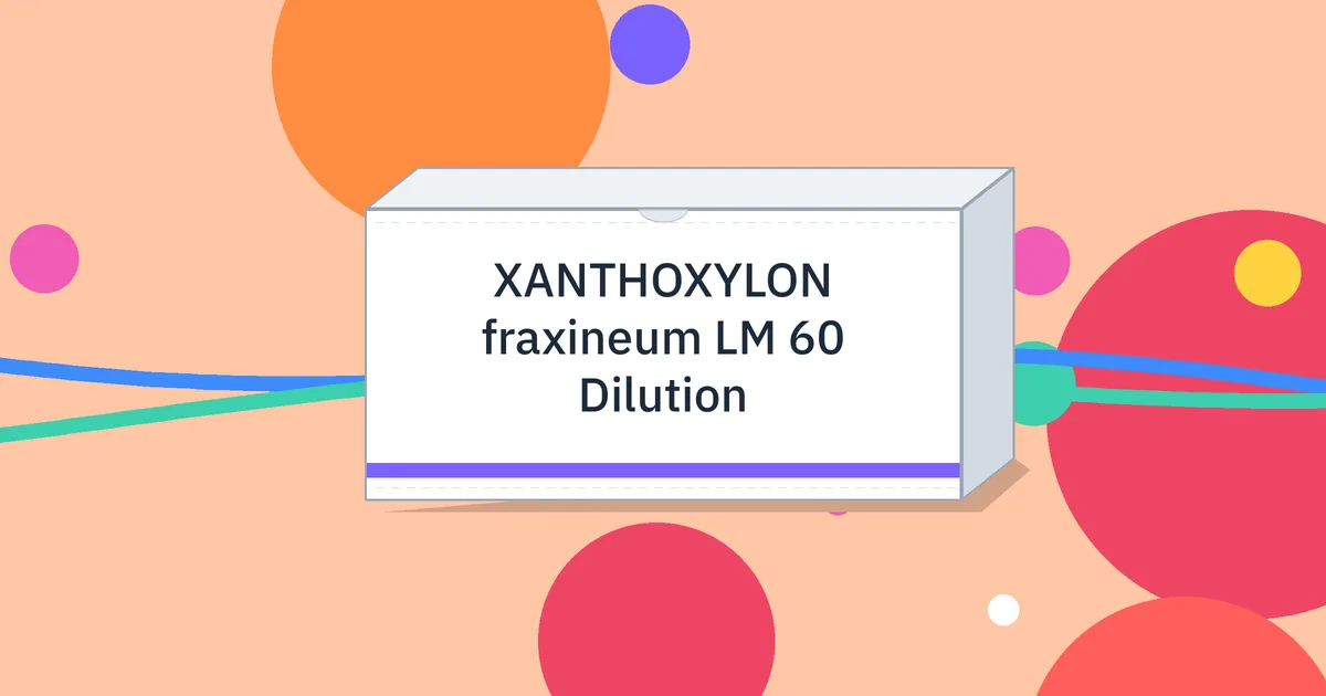 Symbolbild: Packung mit der Aufschrift XANTHOXYLON fraxineum LM 60 Dilution (PZN 13784629) – Verfügbarkeit und Bezug in Apotheken in Frankfurt am Main
