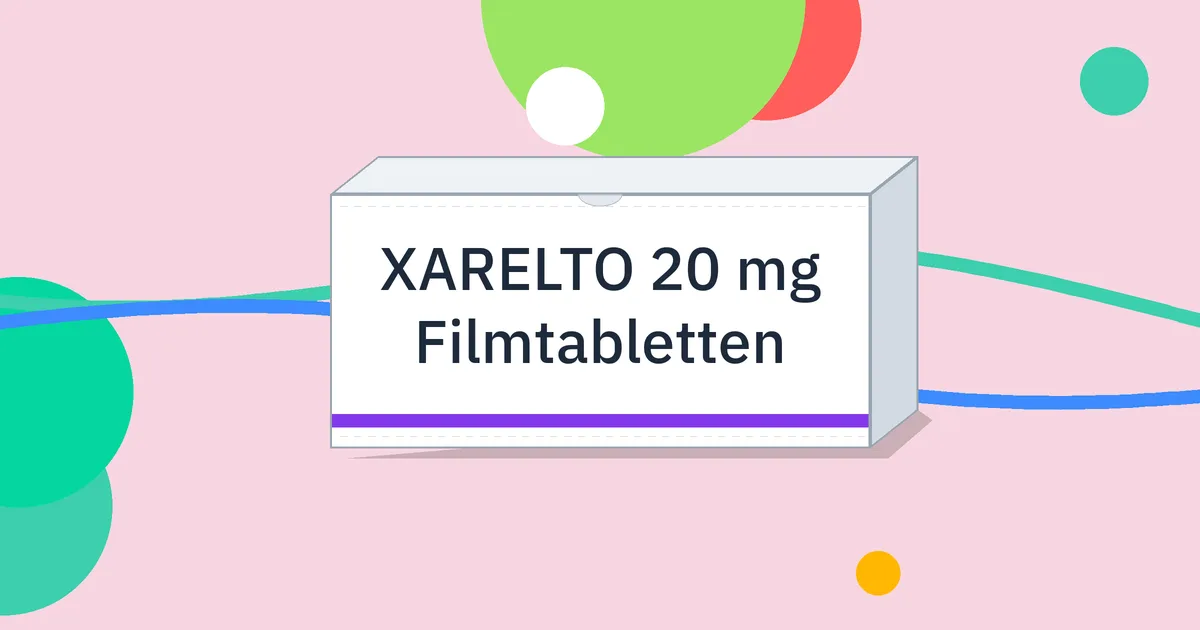 Symbolbild: Packung mit der Aufschrift XARELTO 20 mg Filmtabletten (PZN 19484087) – Verfügbarkeit und Bezug in Apotheken in Frankfurt am Main