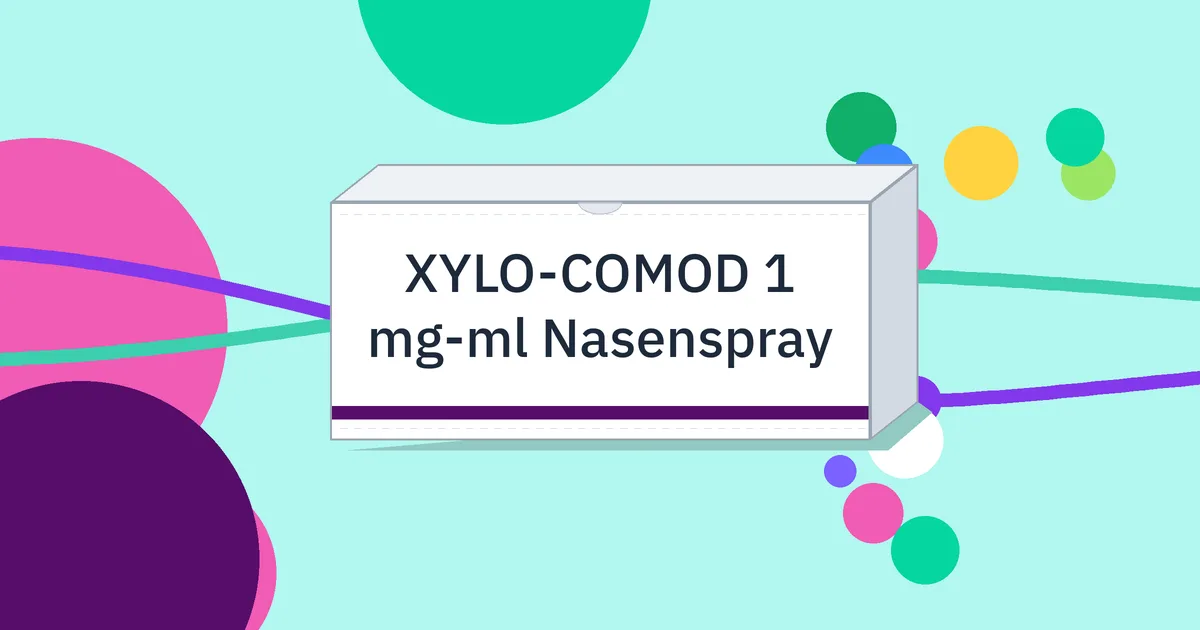 Symbolbild: Packung mit der Aufschrift XYLO-COMOD 1 mg-ml Nasenspray (PZN 11538470) – Verfügbarkeit und Bezug in Apotheken in Frankfurt am Main