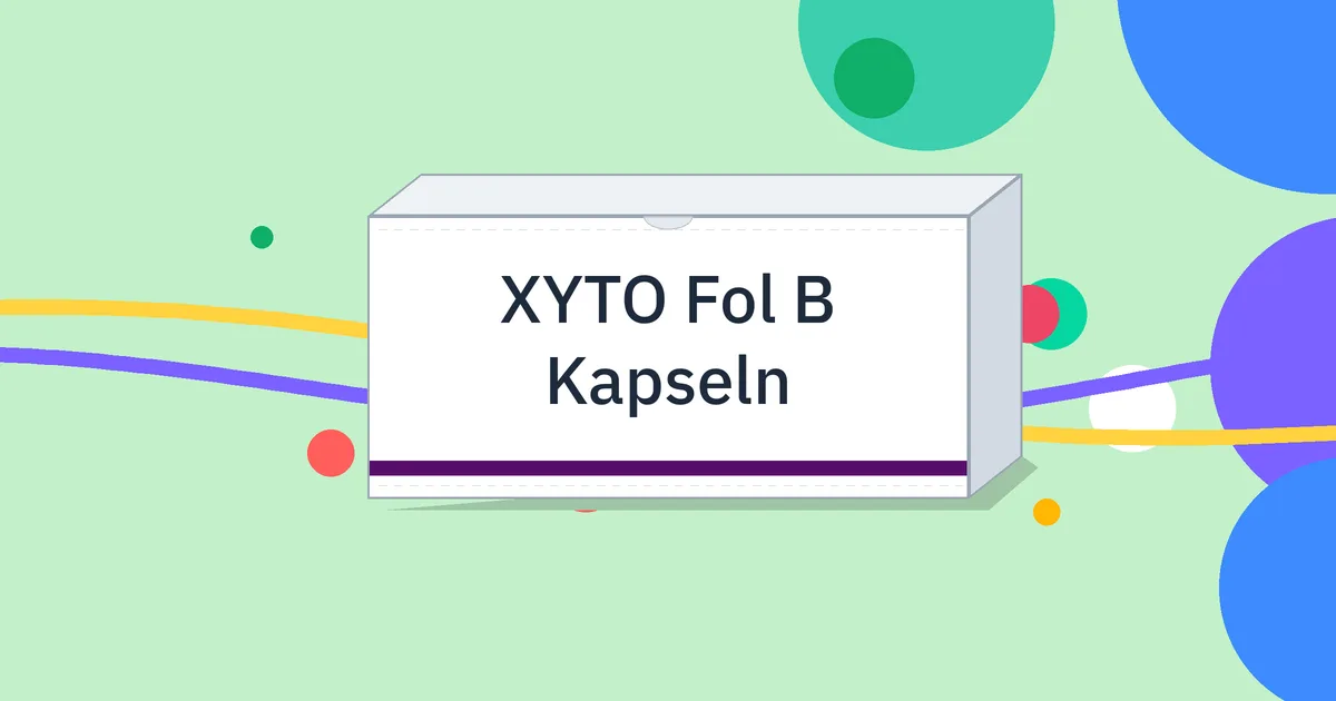 Symbolbild: Packung mit der Aufschrift XYTO Fol B Kapseln (PZN 03736256) – Verfügbarkeit und Bezug in Apotheken in Frankfurt am Main