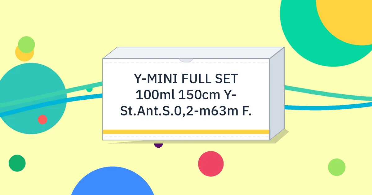 Symbolbild: Packung mit der Aufschrift Y-MINI FULL SET 100ml 150cm Y-St.Ant.S.0,2-m63m F. (PZN 17865402) – Verfügbarkeit und Bezug in Apotheken in Frankfurt am Main