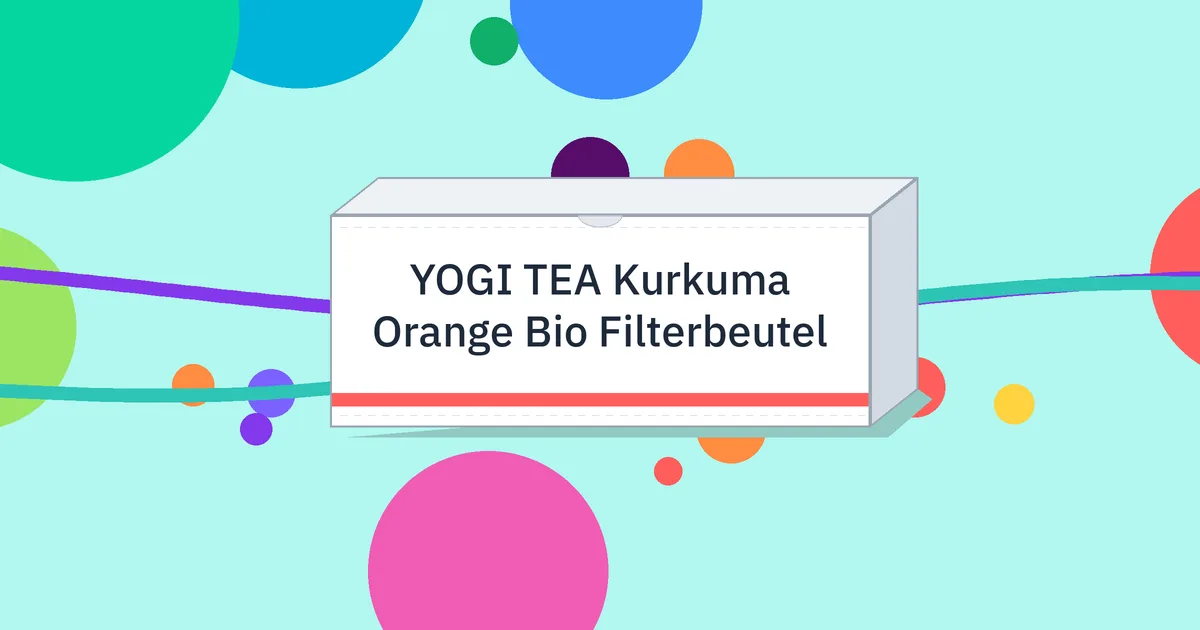 Symbolbild: Packung mit der Aufschrift YOGI TEA Kurkuma Orange Bio Filterbeutel (PZN 14351890) – Verfügbarkeit und Bezug in Apotheken in Frankfurt am Main