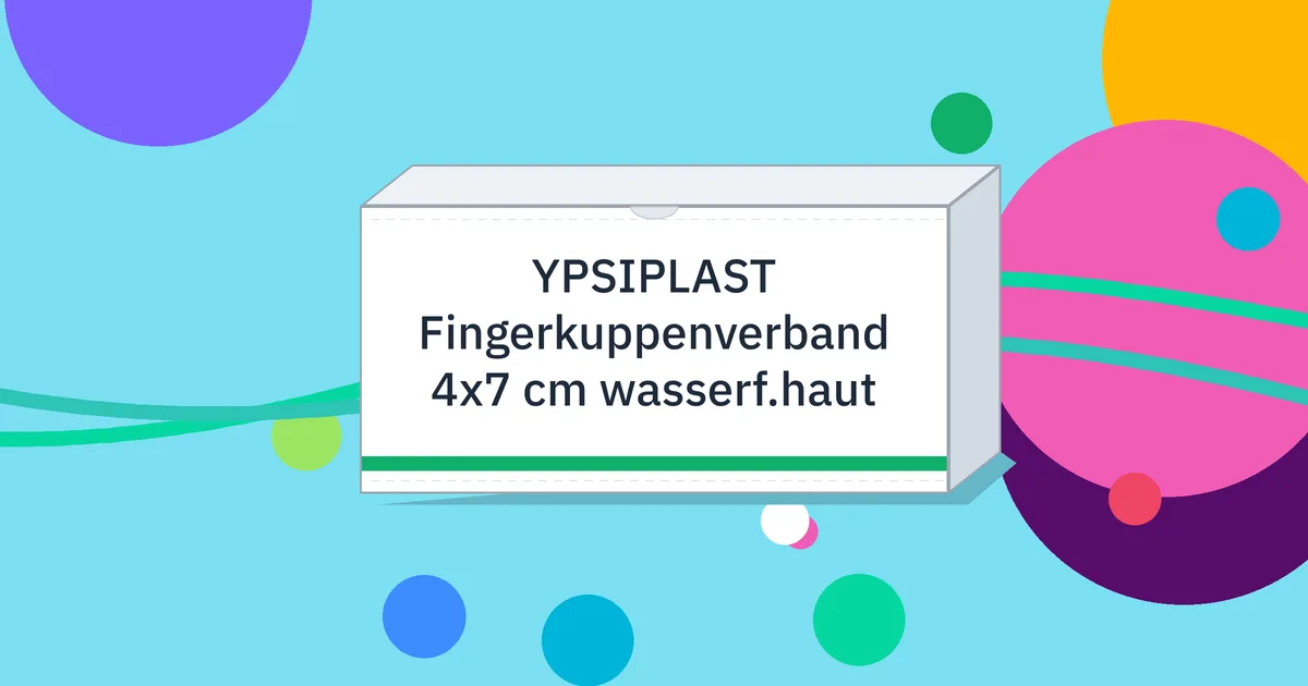 Symbolbild: Packung mit der Aufschrift YPSIPLAST Fingerkuppenverband 4x7 cm wasserf.haut (PZN 12603270) – Verfügbarkeit und Bezug in Apotheken in Frankfurt am Main