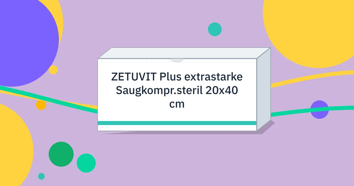 Symbolbild: Packung mit der Aufschrift ZETUVIT Plus extrastarke Saugkompr.steril 20x40 cm (PZN 18717052) – Verfügbarkeit und Bezug in Apotheken in Frankfurt am Main