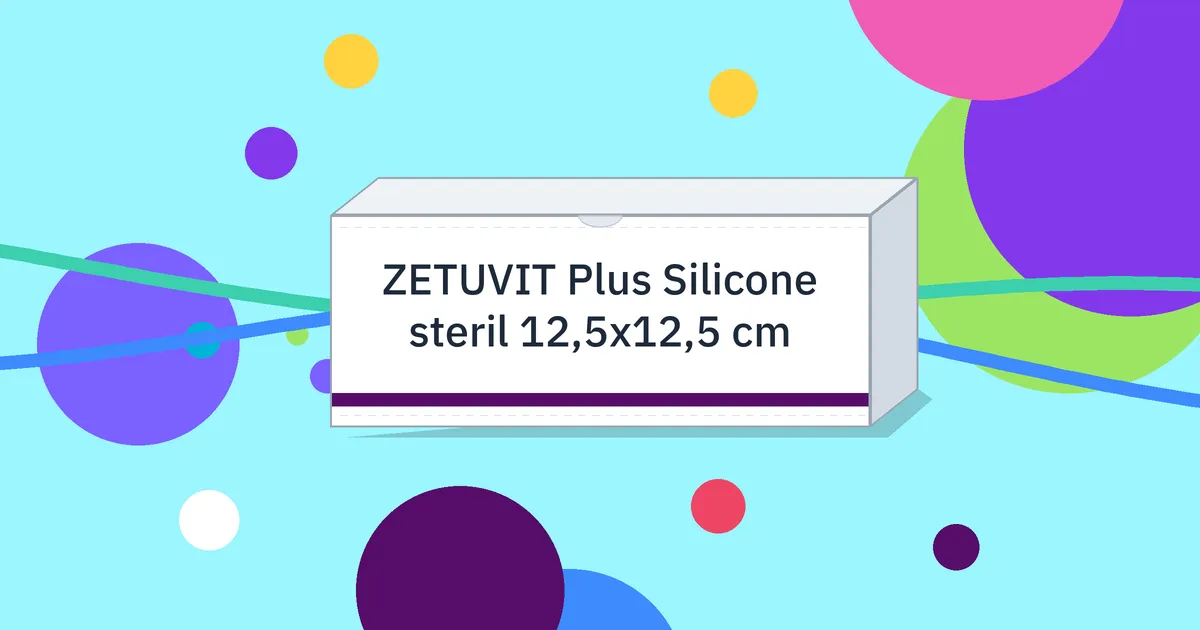 Symbolbild: Packung mit der Aufschrift ZETUVIT Plus Silicone steril 12,5x12,5 cm (PZN 19152008) – Verfügbarkeit und Bezug in Apotheken in Frankfurt am Main