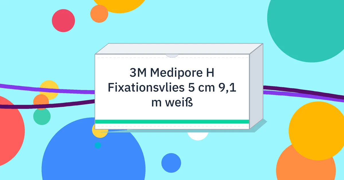 Symbolbild: Packung mit der Aufschrift 3M Medipore H Fixationsvlies 5 cm 9,1 m weiß (PZN 18192201) – Verfügbarkeit und Bezug in Apotheken in Frankfurt am Main