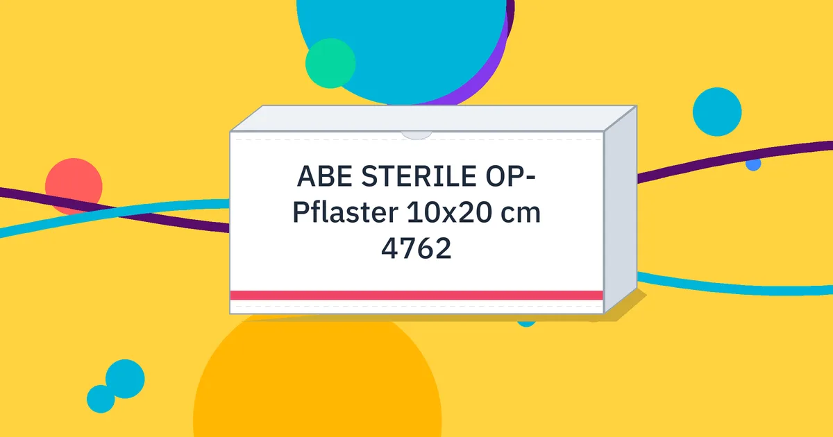Symbolbild: Packung mit der Aufschrift ABE STERILE OP-Pflaster 10x20 cm 4762 (PZN 01445968) – Verfügbarkeit und Bezug in Apotheken in Frankfurt am Main
