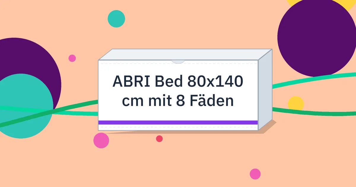 Symbolbild: Packung mit der Aufschrift ABRI Bed 80x140 cm mit 8 Fäden (PZN 09202001) – Verfügbarkeit und Bezug in Apotheken in Frankfurt am Main