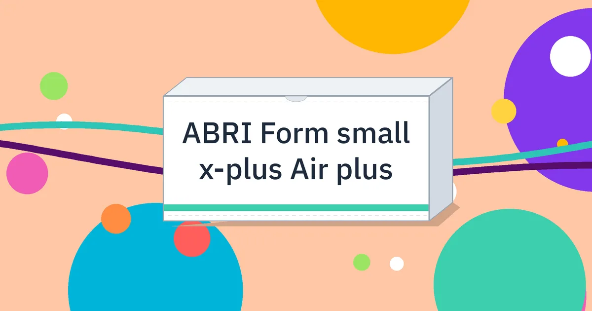 Symbolbild: Packung mit der Aufschrift ABRI Form small x-plus Air plus (PZN 04607839) – Verfügbarkeit und Bezug in Apotheken in Frankfurt am Main