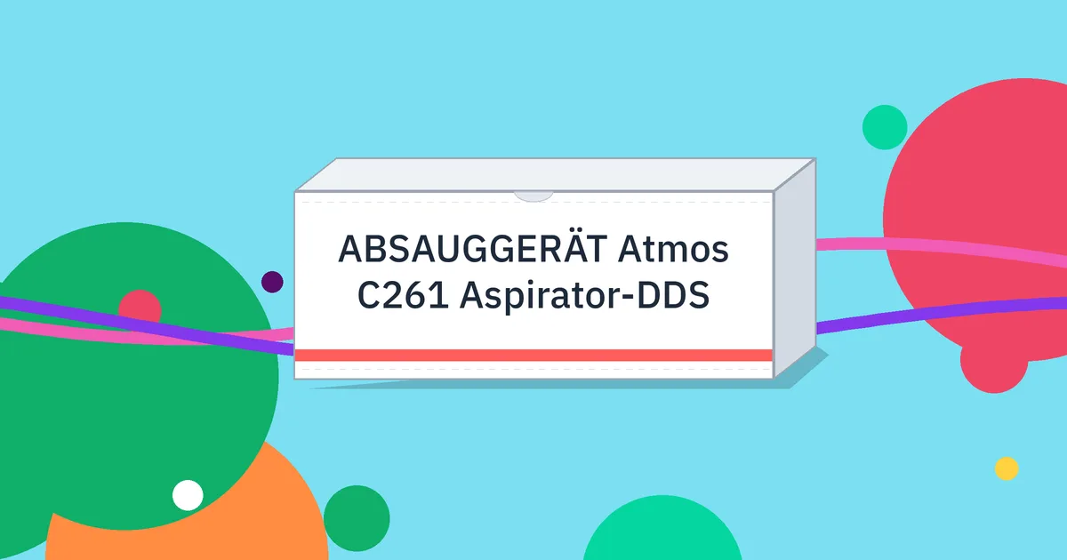 Symbolbild: Packung mit der Aufschrift ABSAUGGERÄT Atmos C261 Aspirator-DDS (PZN 00258649) – Verfügbarkeit und Bezug in Apotheken in Frankfurt am Main
