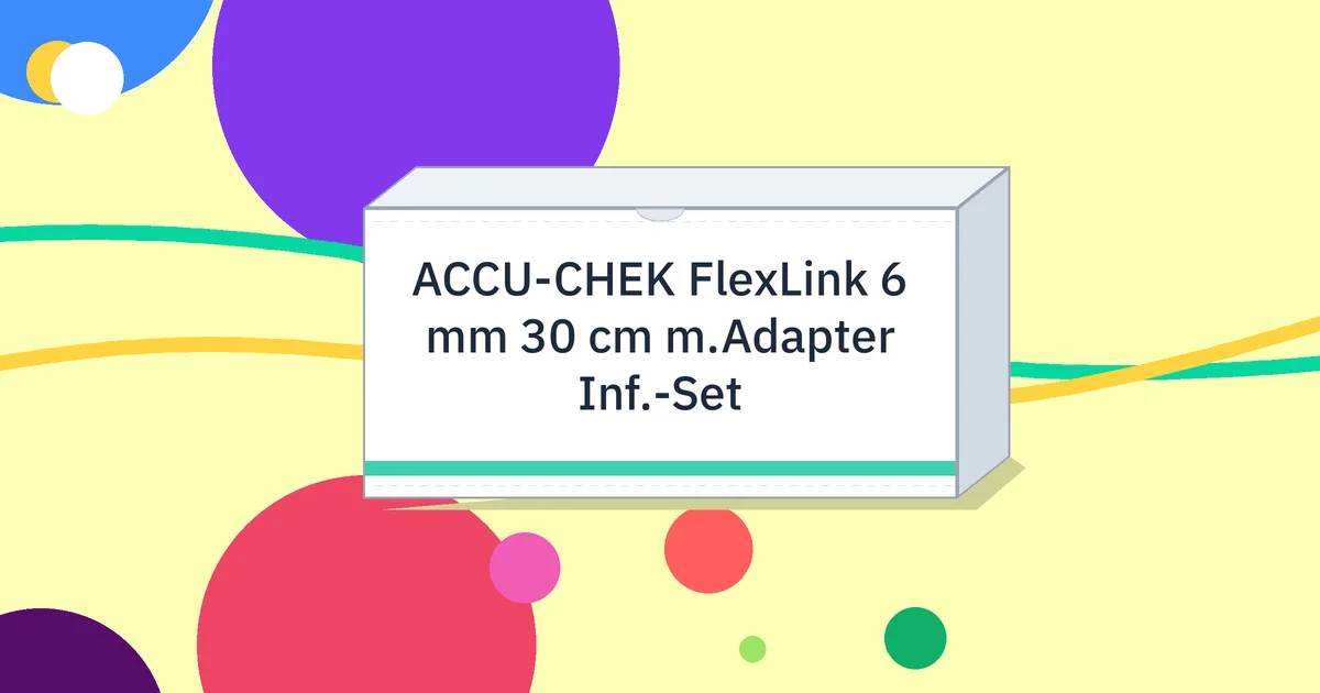 Symbolbild: Packung mit der Aufschrift ACCU-CHEK FlexLink 6 mm 30 cm m.Adapter Inf.-Set (PZN 19767709) – Verfügbarkeit und Bezug in Apotheken in Frankfurt am Main