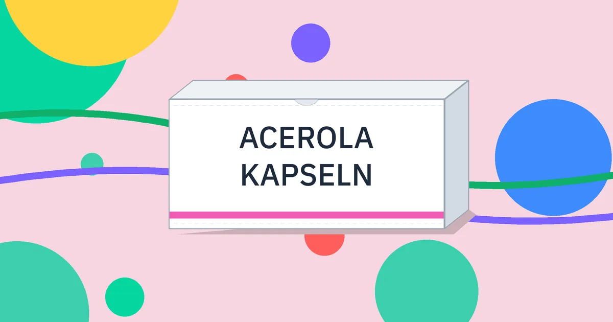 Symbolbild: Packung mit der Aufschrift ACEROLA KAPSELN (PZN 01329328) – Verfügbarkeit und Bezug in Apotheken in Frankfurt am Main