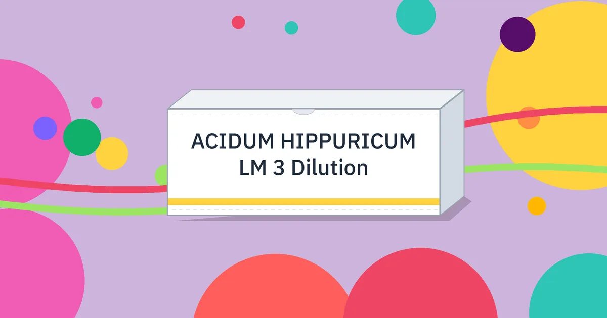 Symbolbild: Packung mit der Aufschrift ACIDUM HIPPURICUM LM 3 Dilution (PZN 13277157) – Verfügbarkeit und Bezug in Apotheken in Frankfurt am Main