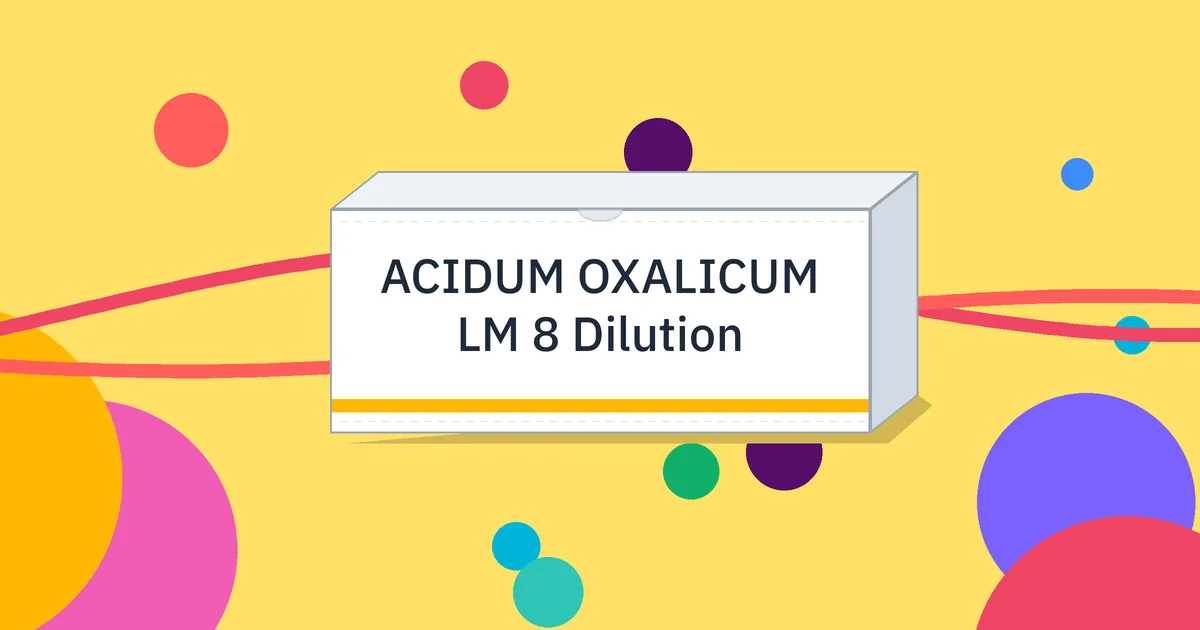 Symbolbild: Packung mit der Aufschrift ACIDUM OXALICUM LM 8 Dilution (PZN 13280946) – Verfügbarkeit und Bezug in Apotheken in Frankfurt am Main