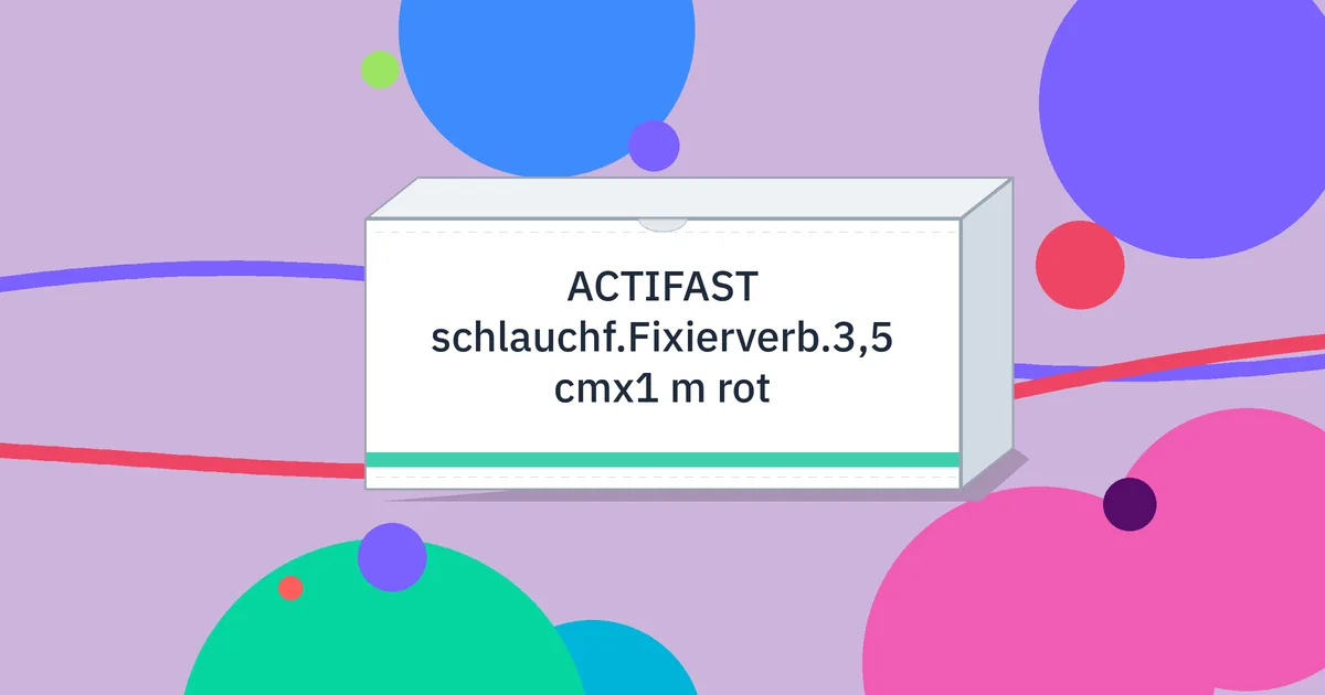 Symbolbild: Packung mit der Aufschrift ACTIFAST schlauchf.Fixierverb.3,5 cmx1 m rot (PZN 19453129) – Verfügbarkeit und Bezug in Apotheken in Frankfurt am Main