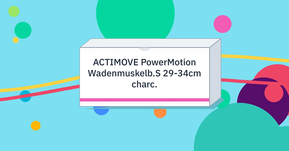 Symbolbild: Packung mit der Aufschrift ACTIMOVE PowerMotion Wadenmuskelb.S 29-34cm charc. (PZN 17948536) – Verfügbarkeit und Bezug in Apotheken in Frankfurt am Main