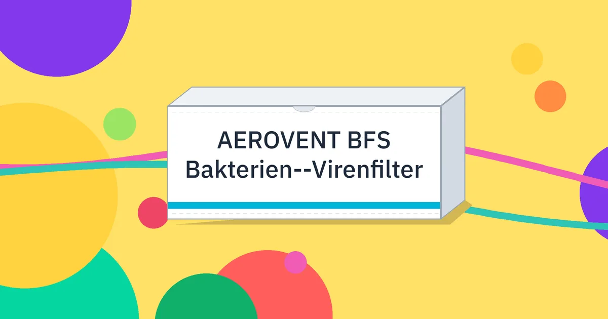 Symbolbild: Packung mit der Aufschrift AEROVENT BFS Bakterien--Virenfilter (PZN 19627405) – Verfügbarkeit und Bezug in Apotheken in Frankfurt am Main