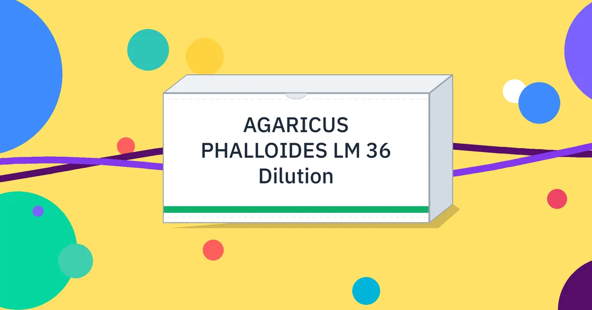 Symbolbild: Packung mit der Aufschrift AGARICUS PHALLOIDES LM 36 Dilution (PZN 13304701) – Verfügbarkeit und Bezug in Apotheken in Frankfurt am Main