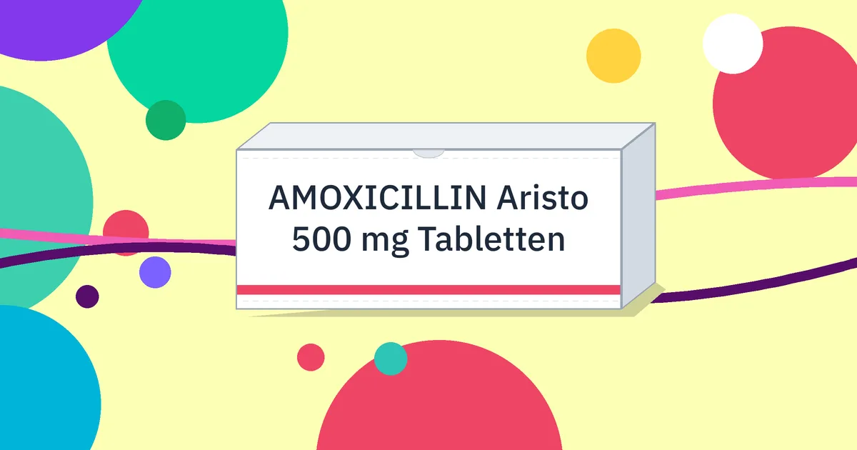 Symbolbild: Packung mit der Aufschrift AMOXICILLIN Aristo 500 mg Tabletten (PZN 17302550) – Verfügbarkeit und Bezug in Apotheken in Frankfurt am Main
