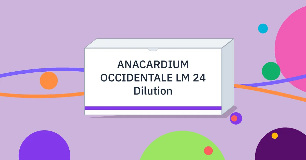 Symbolbild: Packung mit der Aufschrift ANACARDIUM OCCIDENTALE LM 24 Dilution (PZN 13327547) – Verfügbarkeit und Bezug in Apotheken in Frankfurt am Main