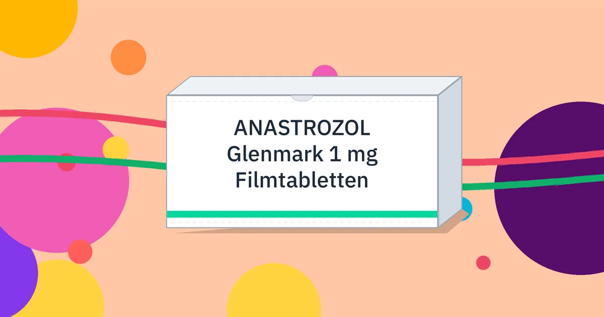 Symbolbild: Packung mit der Aufschrift ANASTROZOL Glenmark 1 mg Filmtabletten (PZN 11307322) – Verfügbarkeit und Bezug in Apotheken in Frankfurt am Main