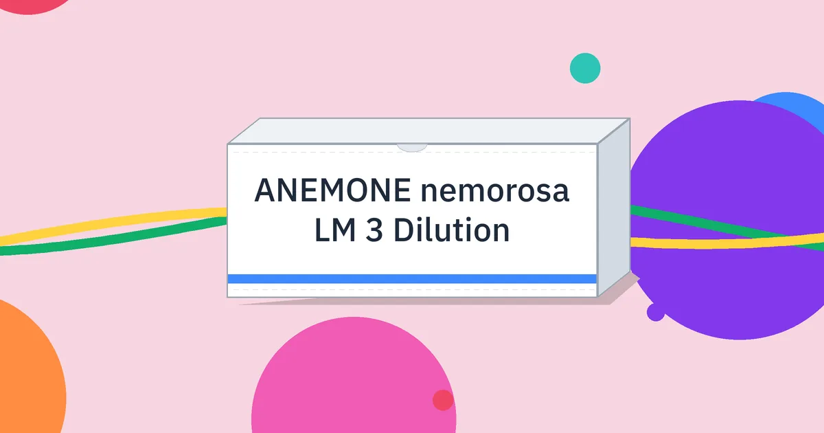 Symbolbild: Packung mit der Aufschrift ANEMONE nemorosa LM 3 Dilution (PZN 13366464) – Verfügbarkeit und Bezug in Apotheken in Frankfurt am Main