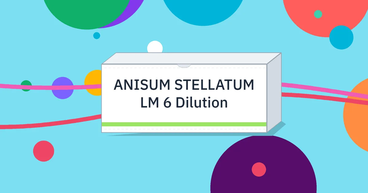 Symbolbild: Packung mit der Aufschrift ANISUM STELLATUM LM 6 Dilution (PZN 13369296) – Verfügbarkeit und Bezug in Apotheken in Frankfurt am Main