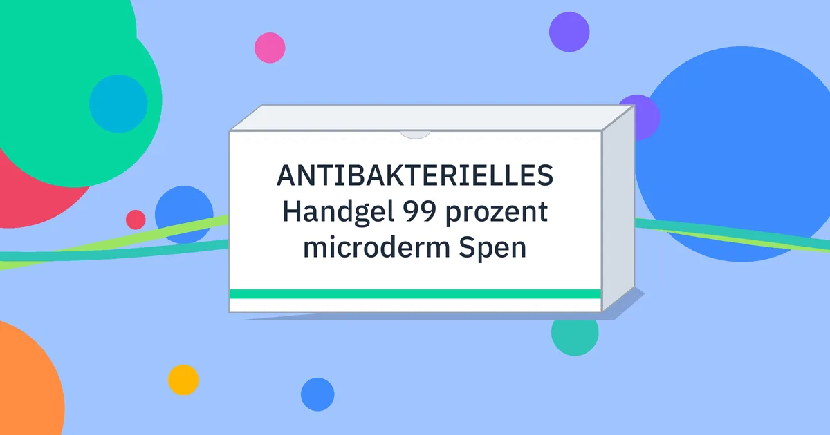 Symbolbild: Packung mit der Aufschrift ANTIBAKTERIELLES Handgel 99 prozent microderm Spen (PZN 17945124) – Verfügbarkeit und Bezug in Apotheken in Frankfurt am Main