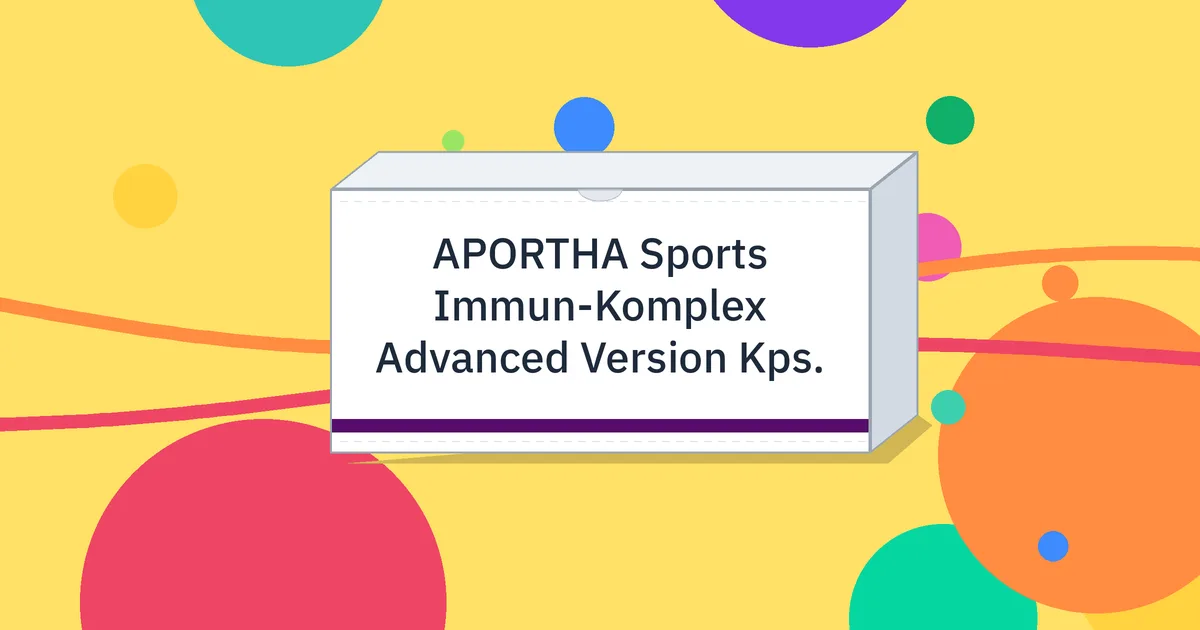 Symbolbild: Packung mit der Aufschrift APORTHA Sports Immun-Komplex Advanced Version Kps. (PZN 17621172) – Verfügbarkeit und Bezug in Apotheken in Frankfurt am Main
