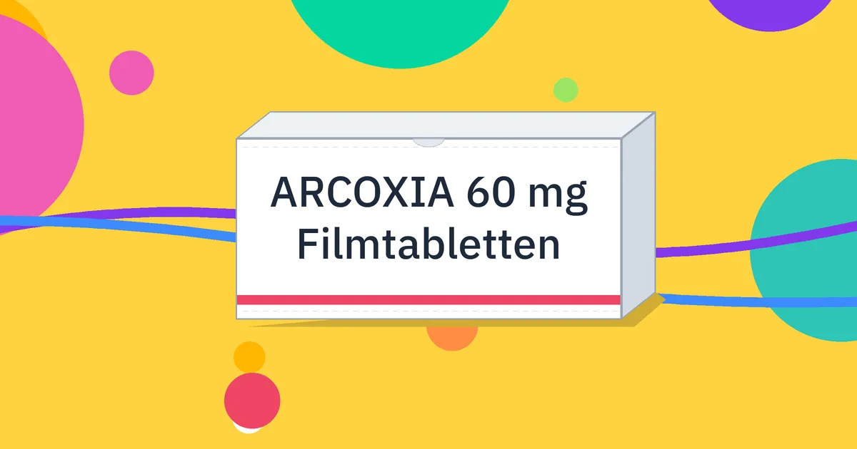 Symbolbild: Packung mit der Aufschrift ARCOXIA 60 mg Filmtabletten (PZN 06498745) – Verfügbarkeit und Bezug in Apotheken in Frankfurt am Main