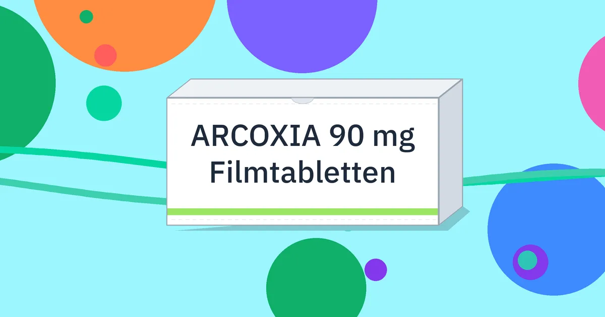 Symbolbild: Packung mit der Aufschrift ARCOXIA 90 mg Filmtabletten (PZN 09423699) – Verfügbarkeit und Bezug in Apotheken in Frankfurt am Main