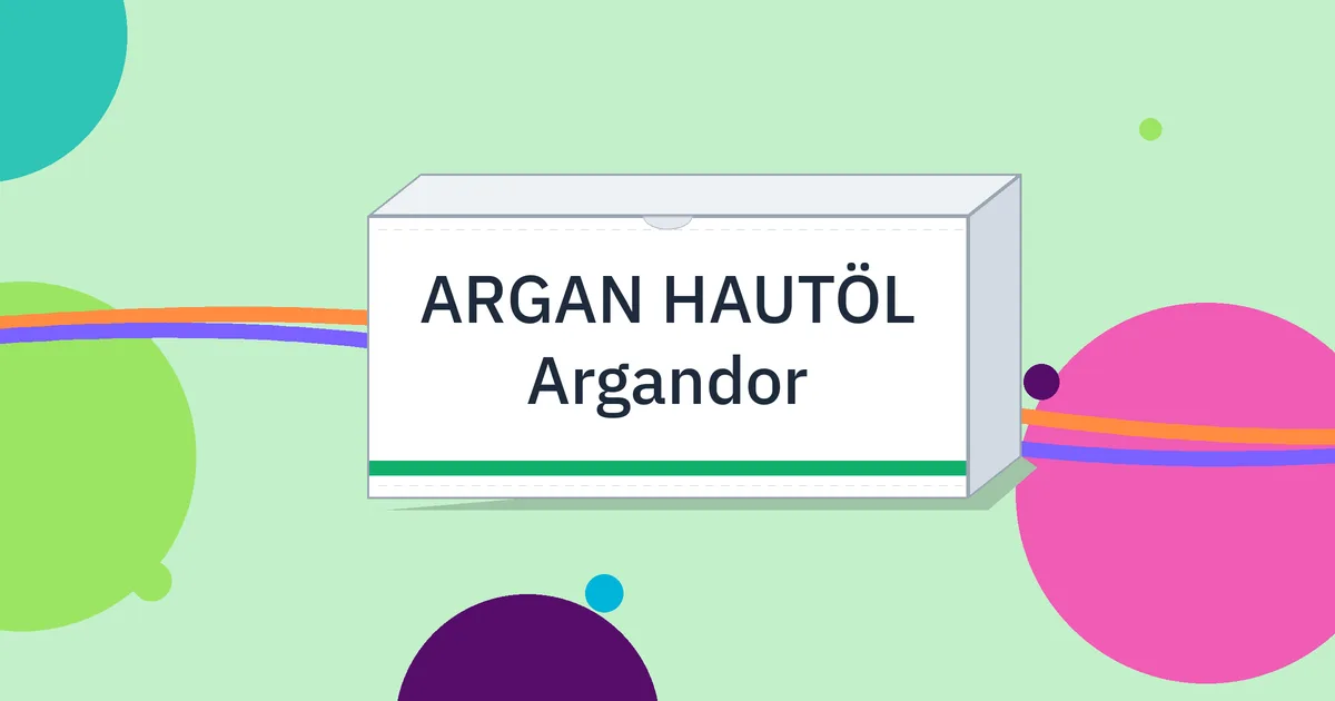 Symbolbild: Packung mit der Aufschrift ARGAN HAUTÖL Argandor (PZN 01079015) – Verfügbarkeit und Bezug in Apotheken in Frankfurt am Main