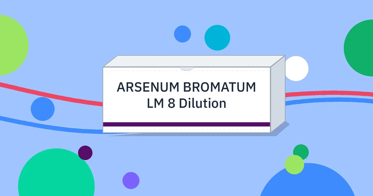 Symbolbild: Packung mit der Aufschrift ARSENUM BROMATUM LM 8 Dilution (PZN 12771263) – Verfügbarkeit und Bezug in Apotheken in Frankfurt am Main