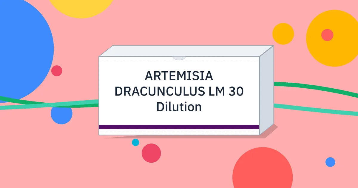 Symbolbild: Packung mit der Aufschrift ARTEMISIA DRACUNCULUS LM 30 Dilution (PZN 13394673) – Verfügbarkeit und Bezug in Apotheken in Frankfurt am Main