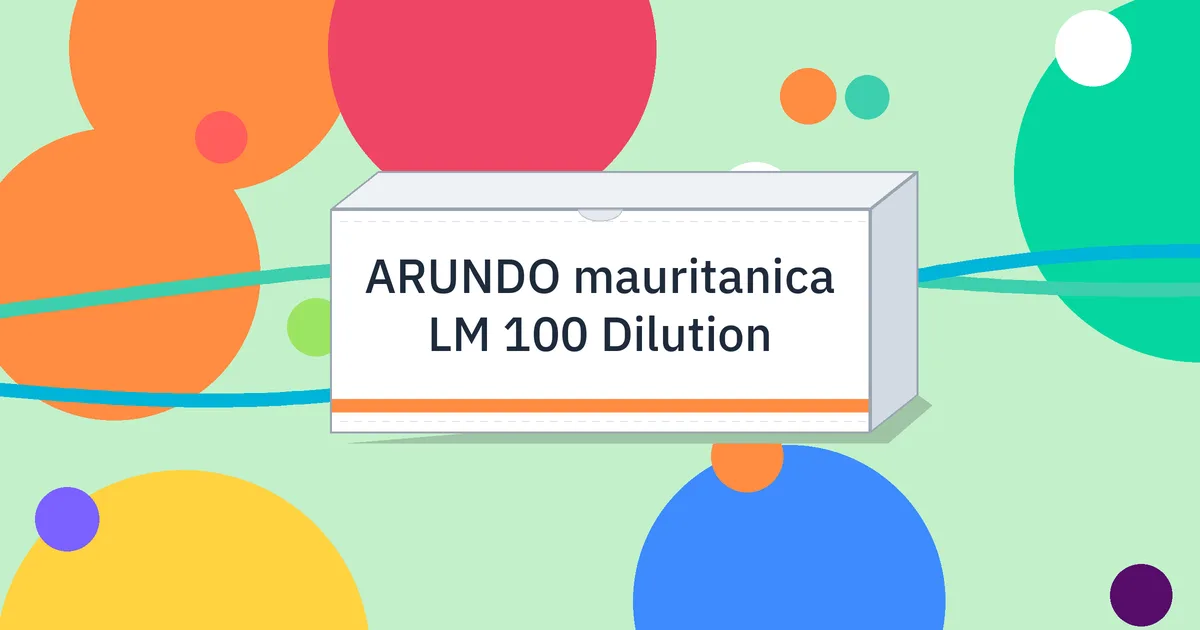 Symbolbild: Packung mit der Aufschrift ARUNDO mauritanica LM 100 Dilution (PZN 12781422) – Verfügbarkeit und Bezug in Apotheken in Frankfurt am Main