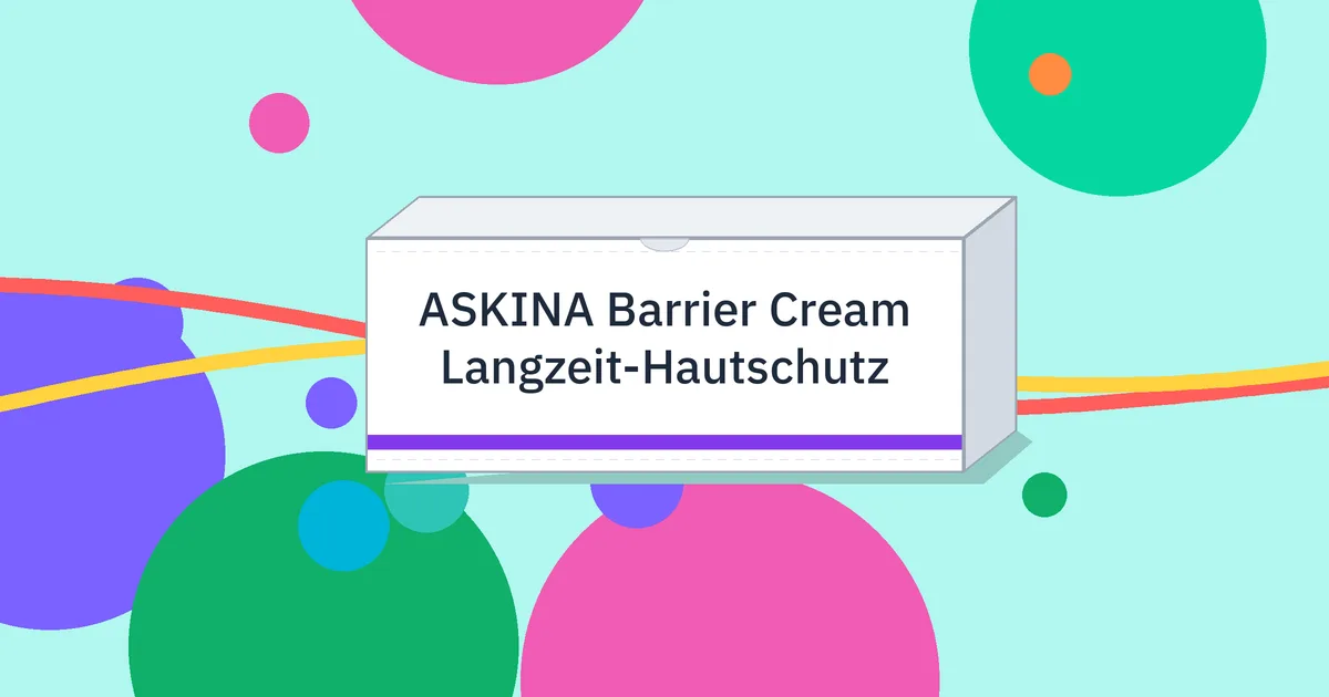 Symbolbild: Packung mit der Aufschrift ASKINA Barrier Cream Langzeit-Hautschutz (PZN 12734813) – Verfügbarkeit und Bezug in Apotheken in Frankfurt am Main