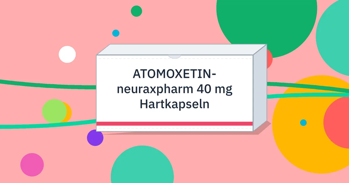 Symbolbild: Packung mit der Aufschrift ATOMOXETIN-neuraxpharm 40 mg Hartkapseln (PZN 14330273) – Verfügbarkeit und Bezug in Apotheken in Frankfurt am Main
