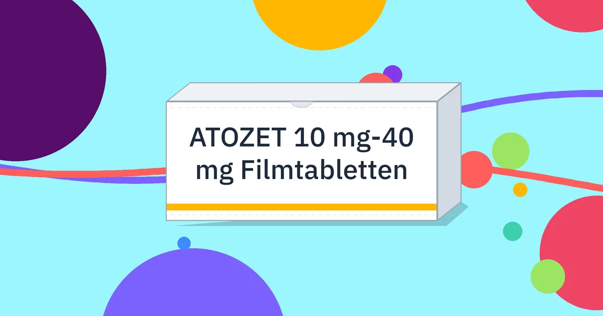Symbolbild: Packung mit der Aufschrift ATOZET 10 mg-40 mg Filmtabletten (PZN 12520383) – Verfügbarkeit und Bezug in Apotheken in Frankfurt am Main