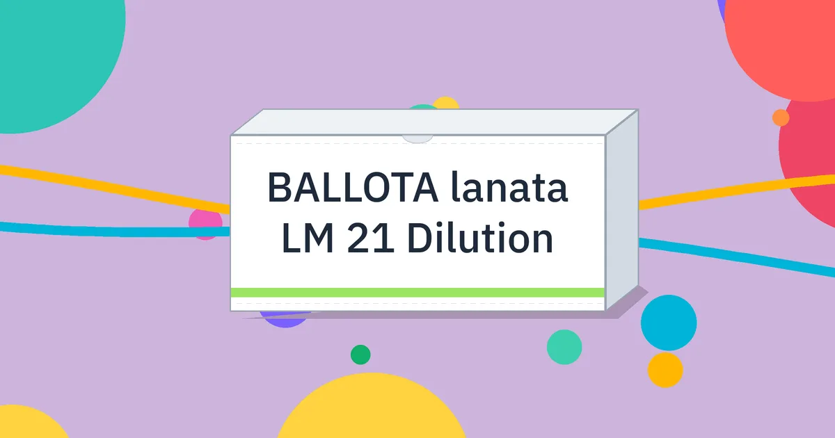 Symbolbild: Packung mit der Aufschrift BALLOTA lanata LM 21 Dilution (PZN 13374179) – Verfügbarkeit und Bezug in Apotheken in Frankfurt am Main
