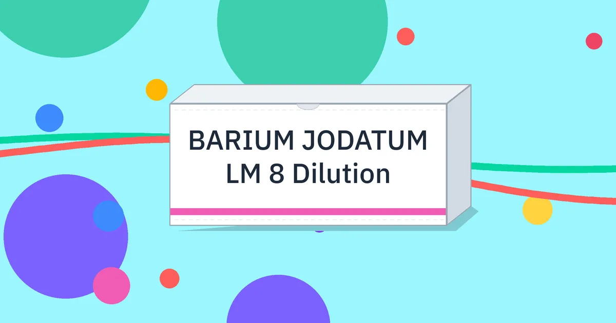 Symbolbild: Packung mit der Aufschrift BARIUM JODATUM LM 8 Dilution (PZN 12789808) – Verfügbarkeit und Bezug in Apotheken in Frankfurt am Main